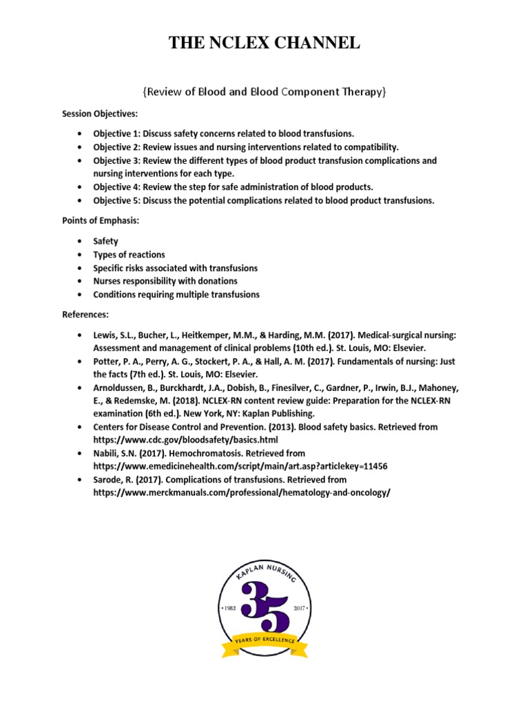 Blood Component Therapy | PDF