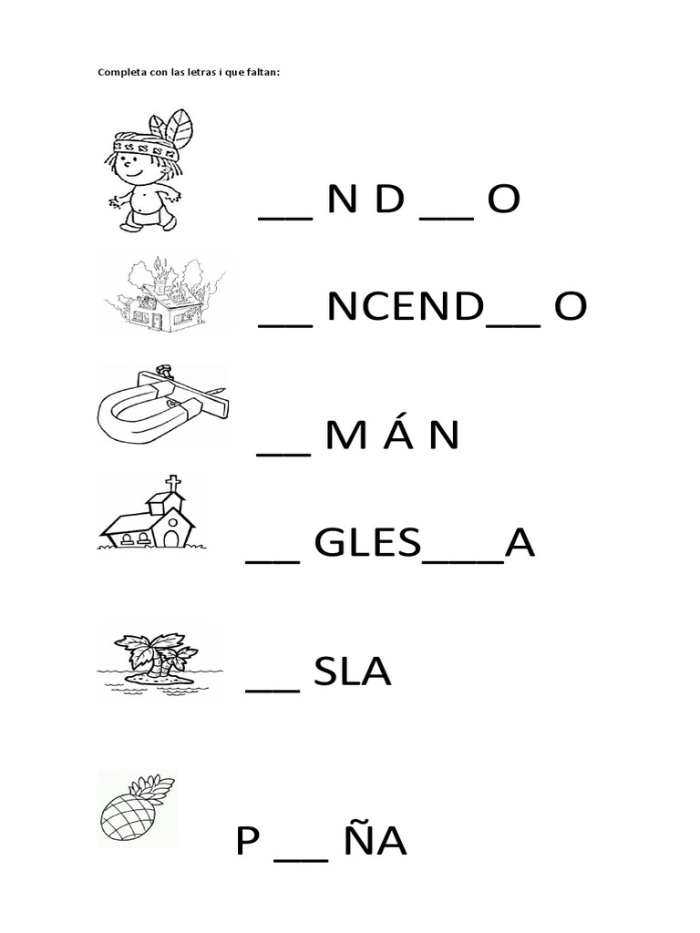 Completa Con Las Letras I Que Faltan | PDF