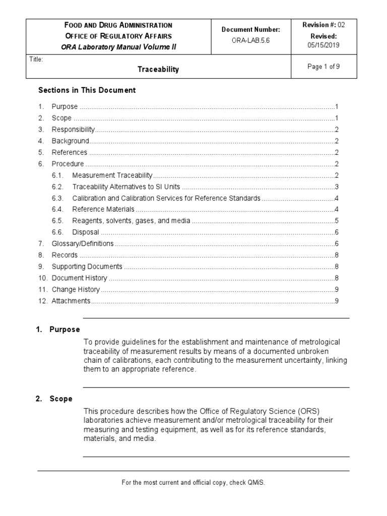 Microbiology Quality Control Traceability | PDF | Calibration | Metrology