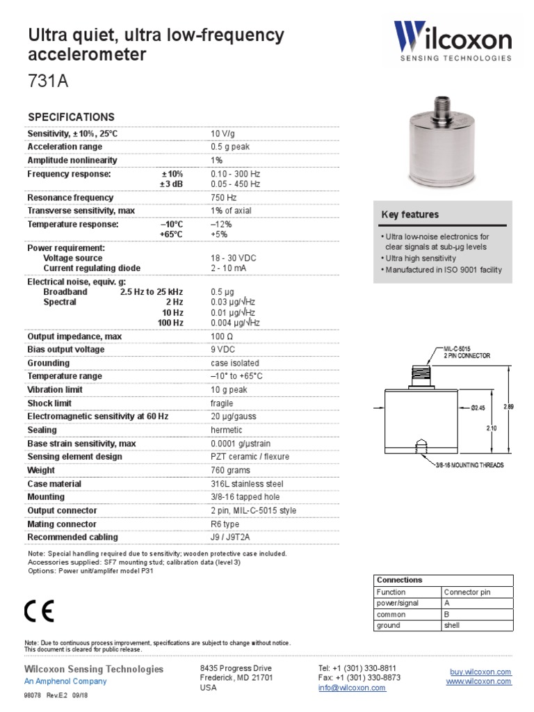 Ultra Quiet, Ultra Low-Frequency Accelerometer: Specifications | PDF ...