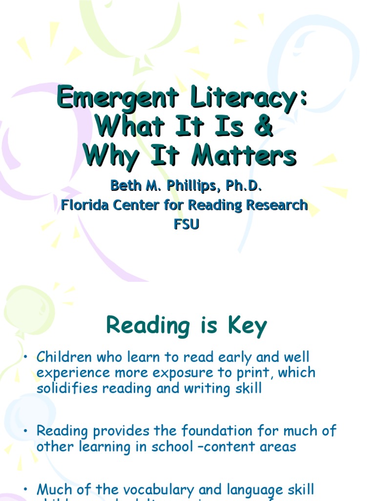 Emergent Literacy | PDF | Literacy | Speech