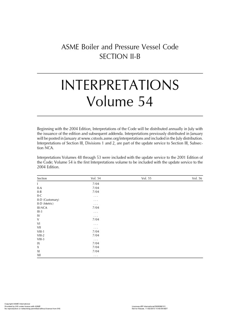 Asme Sec Ii-B Int Vol 54 | PDF | Government Information | Government