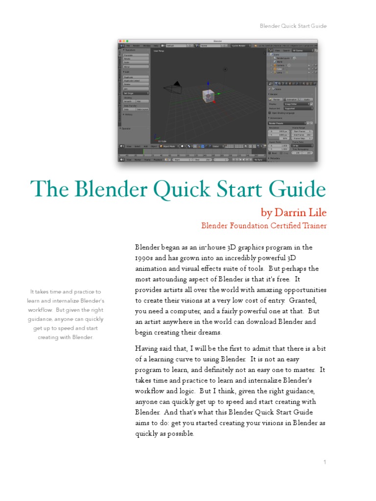 The Blender Quick Start Guide: by Darrin Lile | PDF | 3 D Computer ...