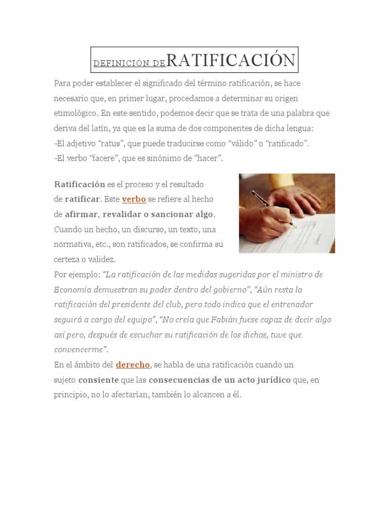 Definición de Ratificación | PDF
