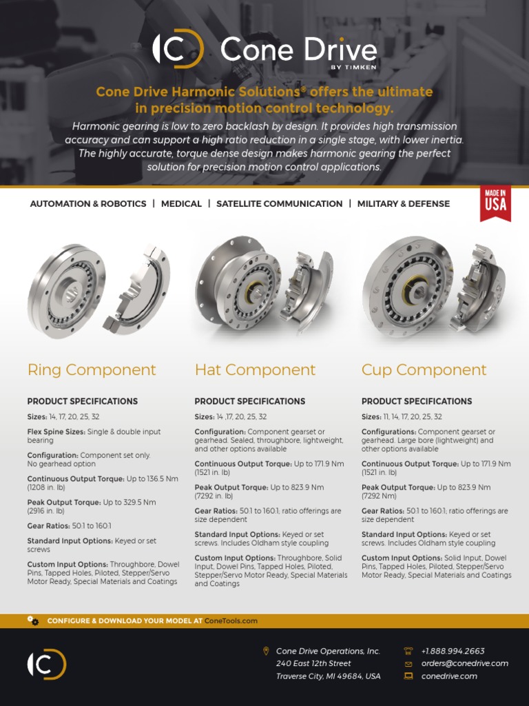 Cone Drive Harmonic Solutions Offers The Ultimate in Precision Motion ...