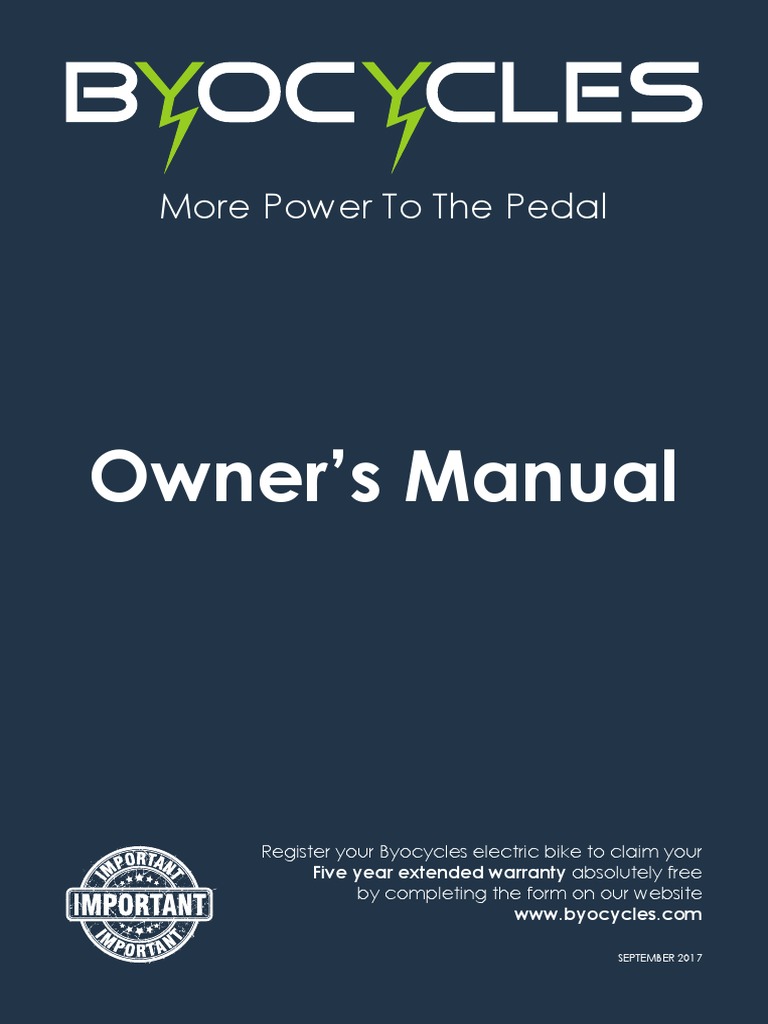 Byocycles Owner S Manual | PDF | Human Powered Vehicles | Manufactured ...