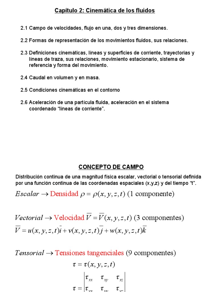 U2 Cinematica - Estatica (Teorico) Fluidos | PDF | Aceleración | Velocidad