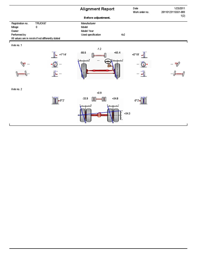 Alignment Report: Before Adjustment | PDF | Vehicles | Land Vehicles