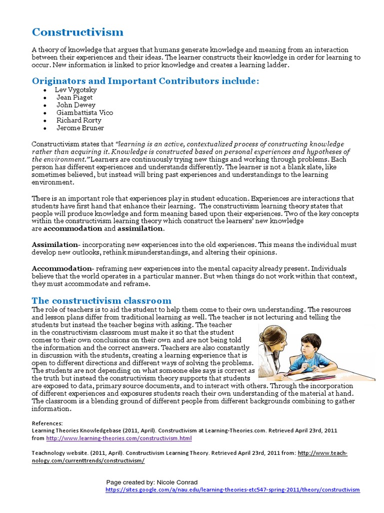 Constructivism: Originators and Important Contributors Include | PDF ...