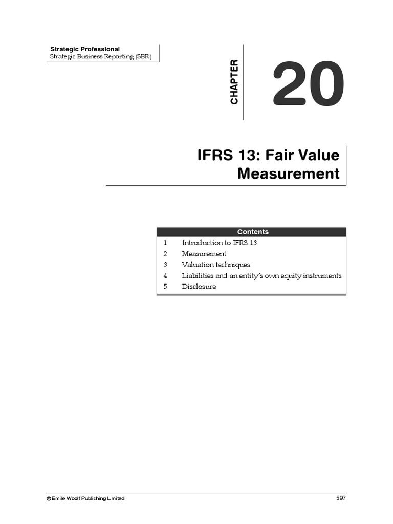 SBR IFRS 13 Fair Value | PDF | Fair Value | Valuation (Finance)