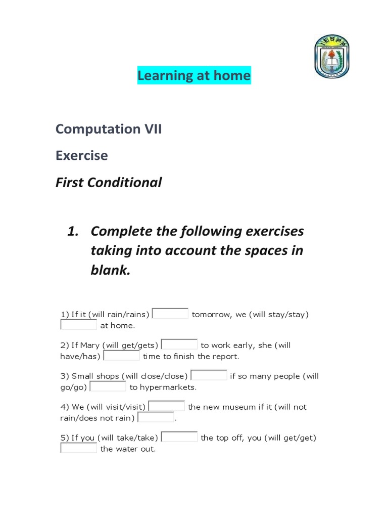 Learning at Home: First Conditional | PDF | Language Arts & Discipline