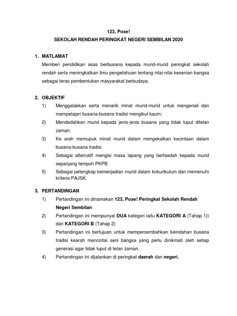 Pertandingan Busana Tradisional 2020 | PDF