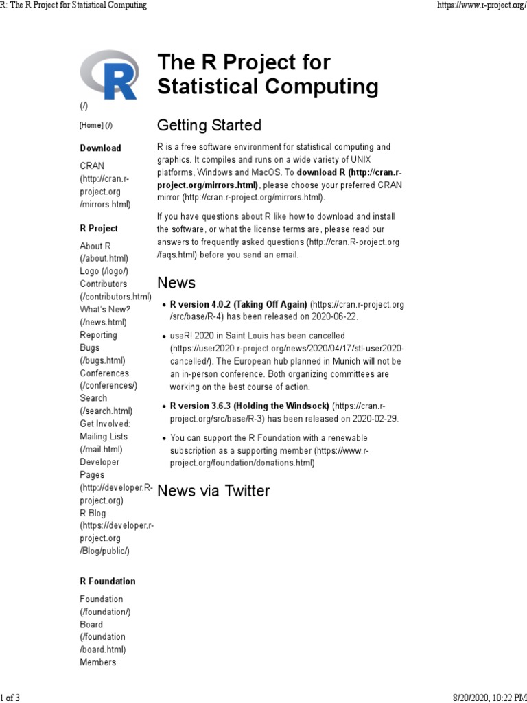 The R Project For Statistical Computing: Getting Started | Download ...