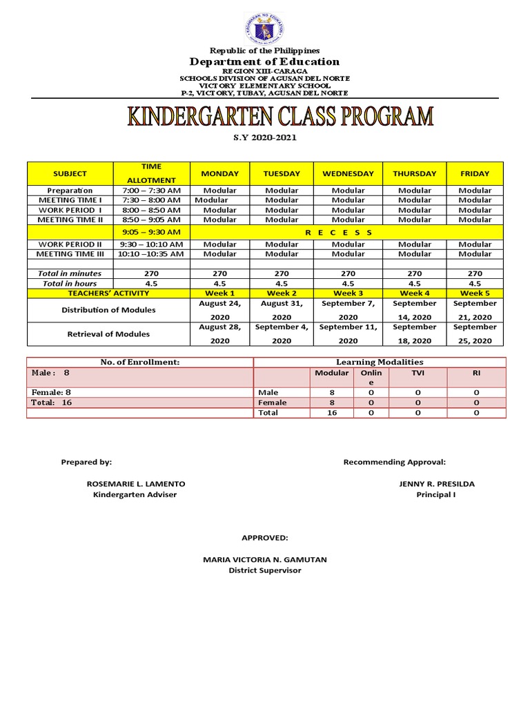 Department of Education: Total in Minutes Total in Hours | PDF ...