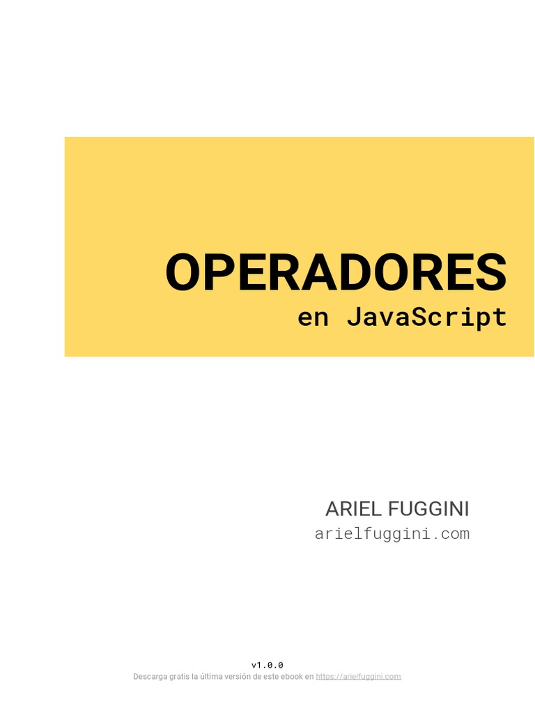(Print) Operadores en JavaScript v1.0.0 | PDF | Exponenciación | Script ...