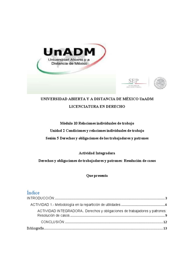 M10 - U2 - S5 - Act Intg Parte2 | PDF | México | Salario