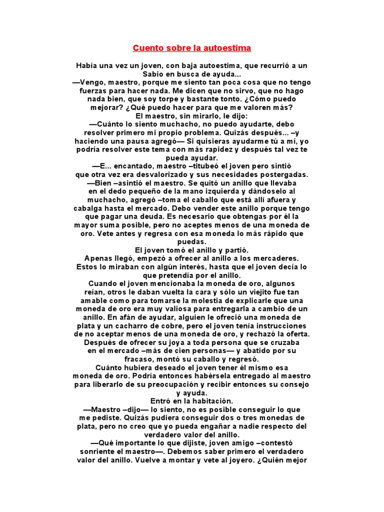 Cuento Sobre La Autoestima | PDF | Violín | Libre albedrío