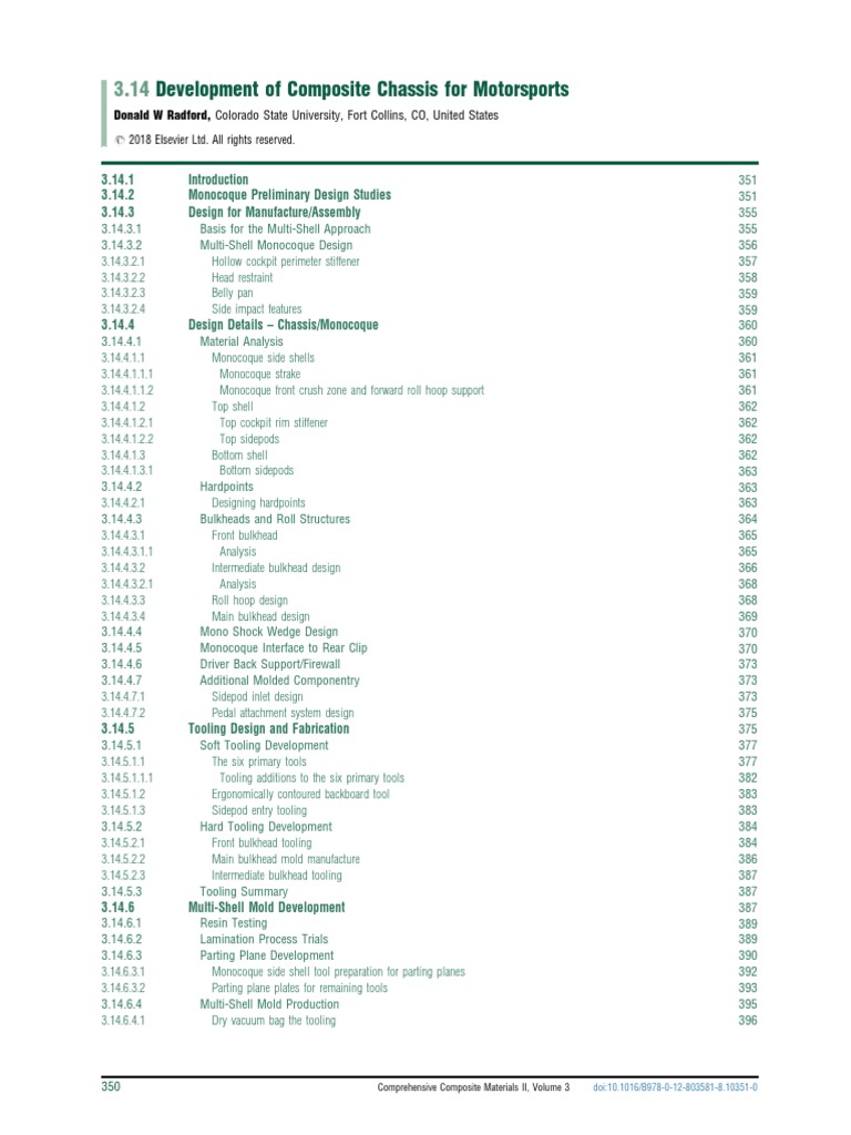 Development of Composite Chassis For Motorsports | PDF | Composite ...