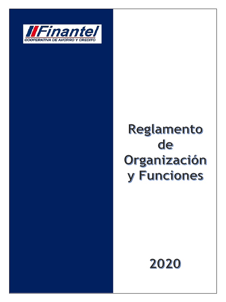 Reglamento de Organizacion y Funciones PDF | PDF | Cooperativa | Regulación