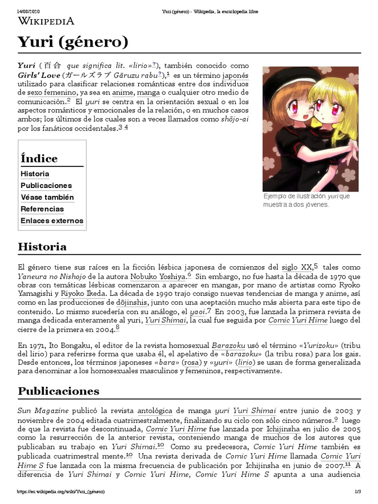 Yuri (Género) - Wikipedia, La Enciclopedia Libre PDF | PDF ...