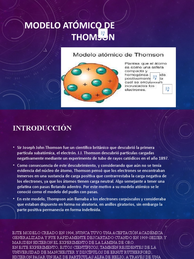 Jj Thomson Modelo Atomico
