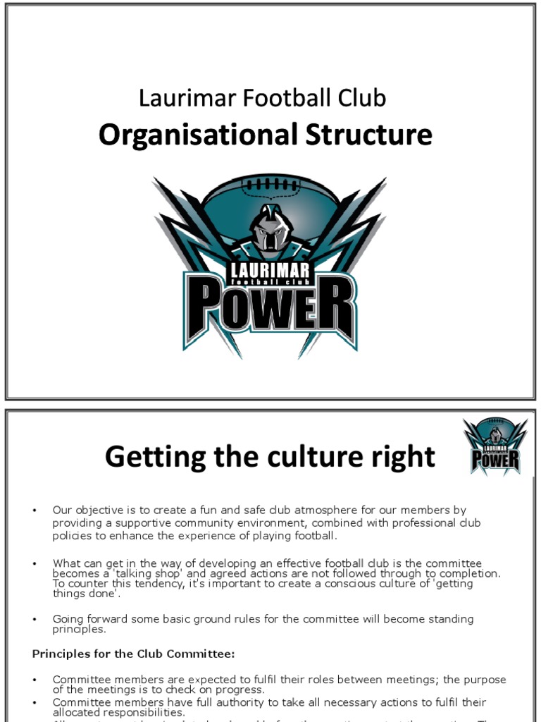 Football Organisational Structure | PDF | Committee | Secretary