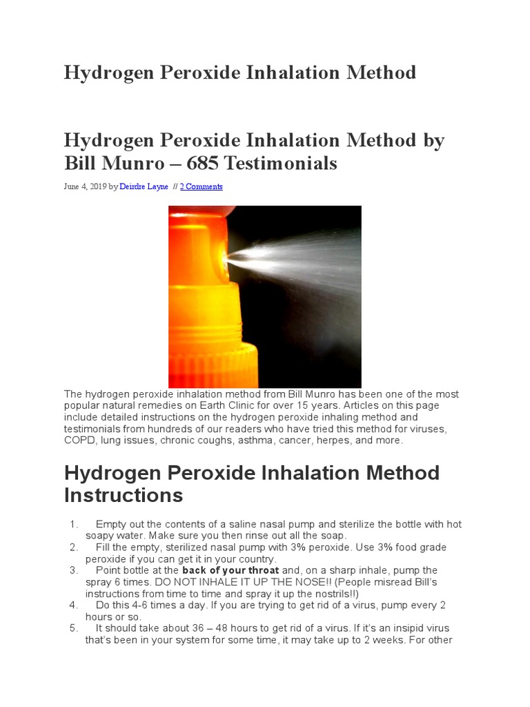 Inhalation Method For Kids | PDF | Hydrogen Peroxide | Asthma