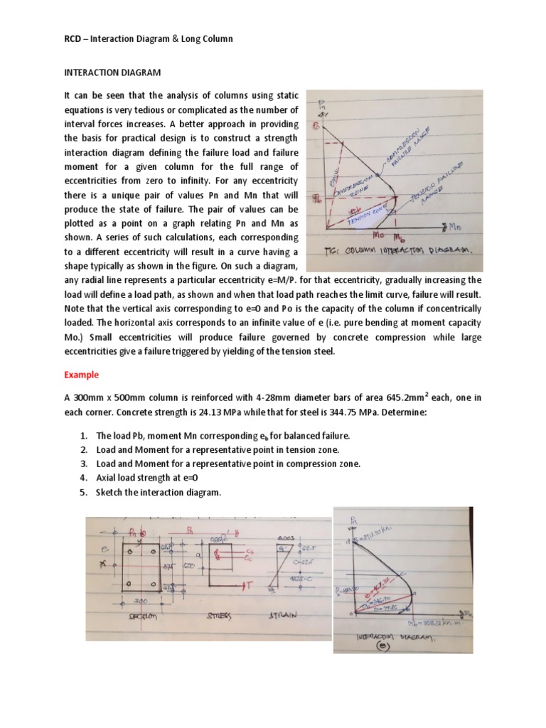 RCD - Interaction Diagram & Long Column: Example | PDF | Beam ...
