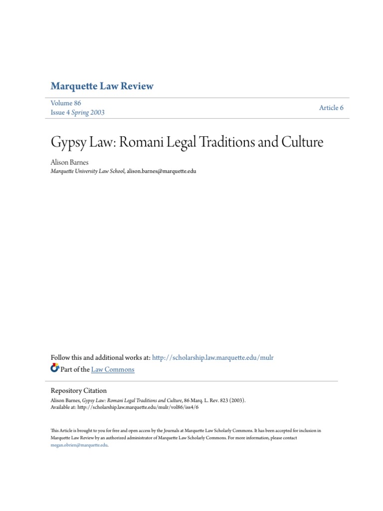 Gypsy Law: Romani Legal Traditions and Culture | PDF | Romani People ...