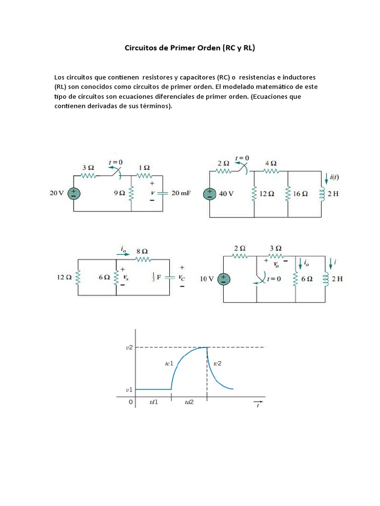 Circuitos de Primer Orden | PDF | Red eléctrica | Ecuaciones