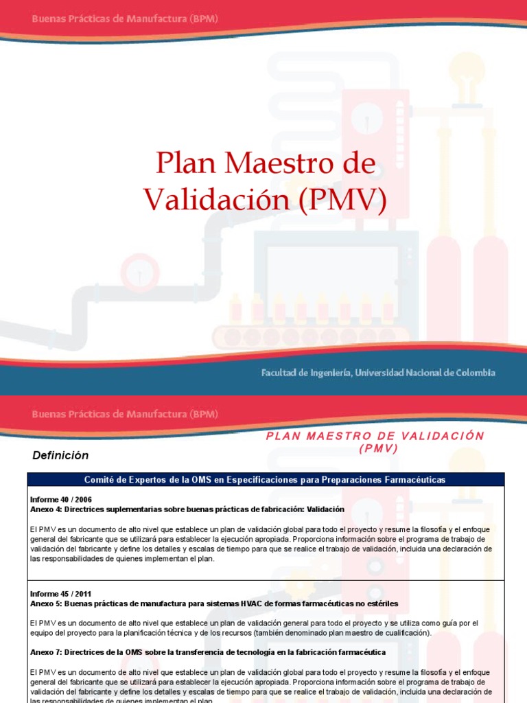 Plan Maestro de Validaciones 1 | PDF | Farmacéutico | Evaluación del ciclo de vida