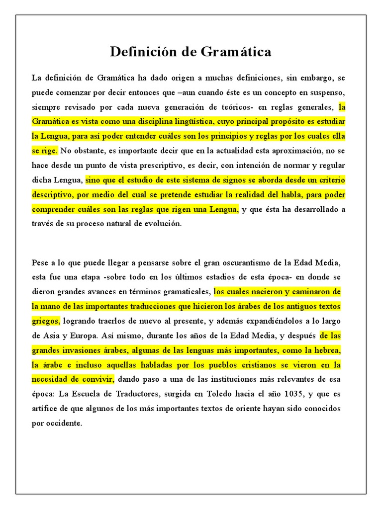 Gramática Definición | PDF