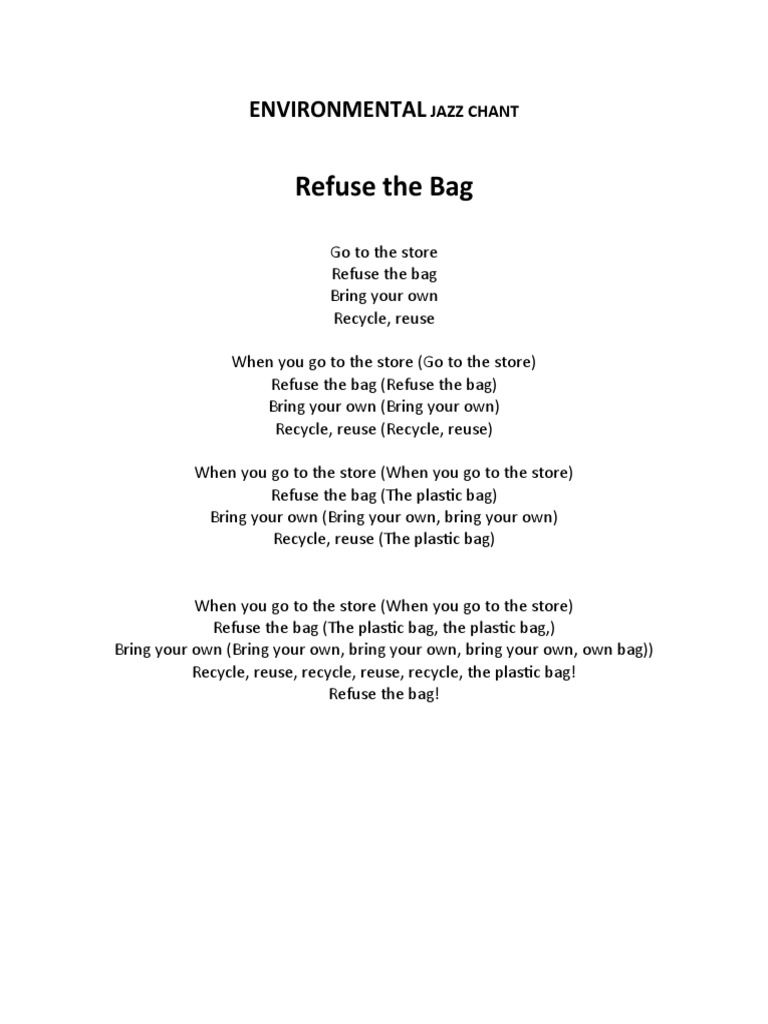 Environmental Jazz Chant Example | PDF | Home & Garden | Lifestyle