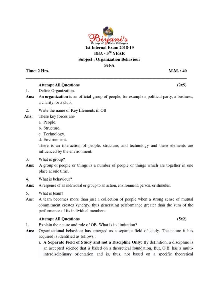 Organization-Behaviour AAA | PDF | Organizational Behavior | System