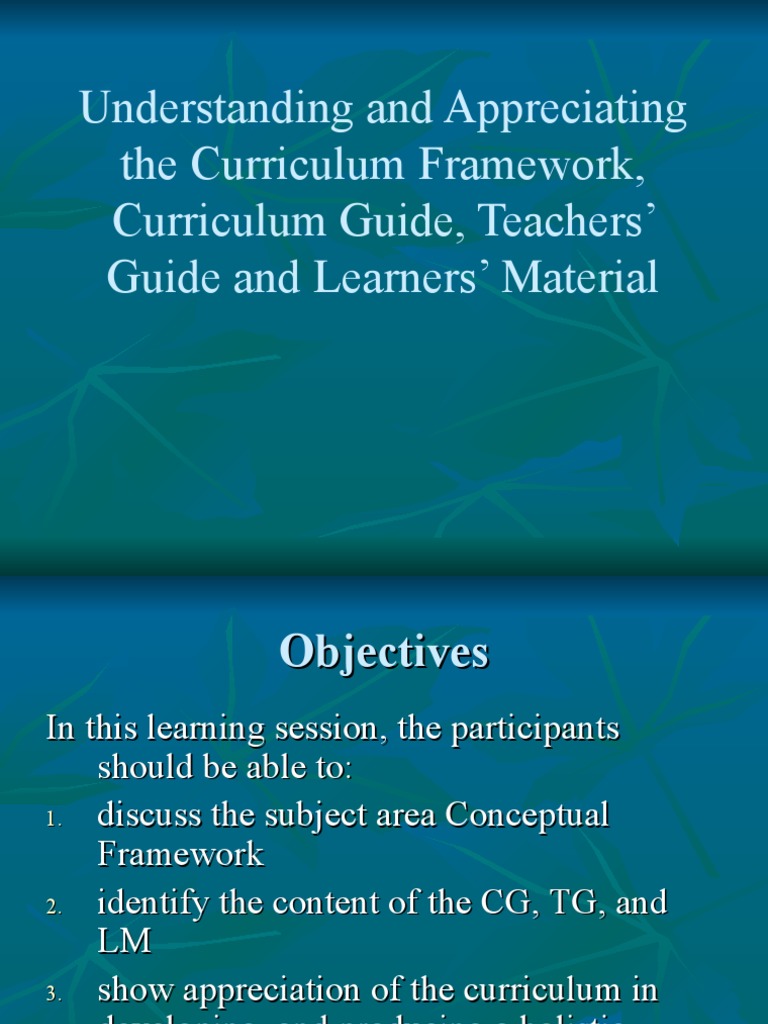 Curriculum Framework and Guides Overview | PDF | Curriculum ...