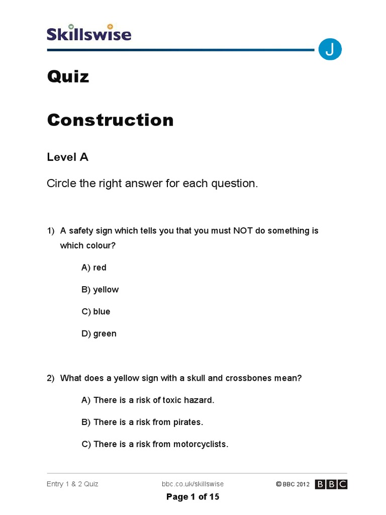 Safety Quiz | PDF | Occupational Safety And Health | Truck