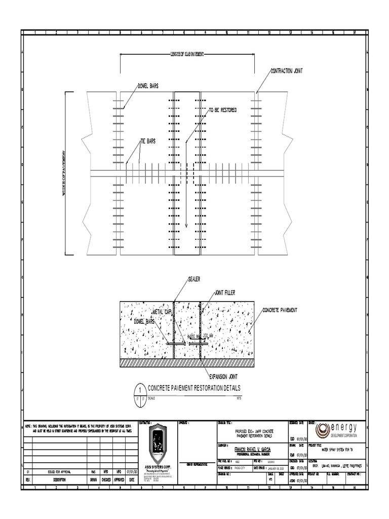Energy E: 1 Concrete Pavement Restoration Details | PDF