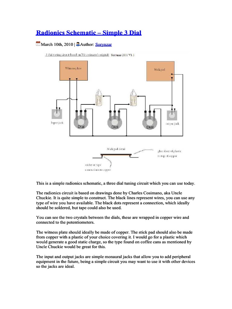 Simple 3 Dial Radionics Circuit | PDF | Electrical Components ...