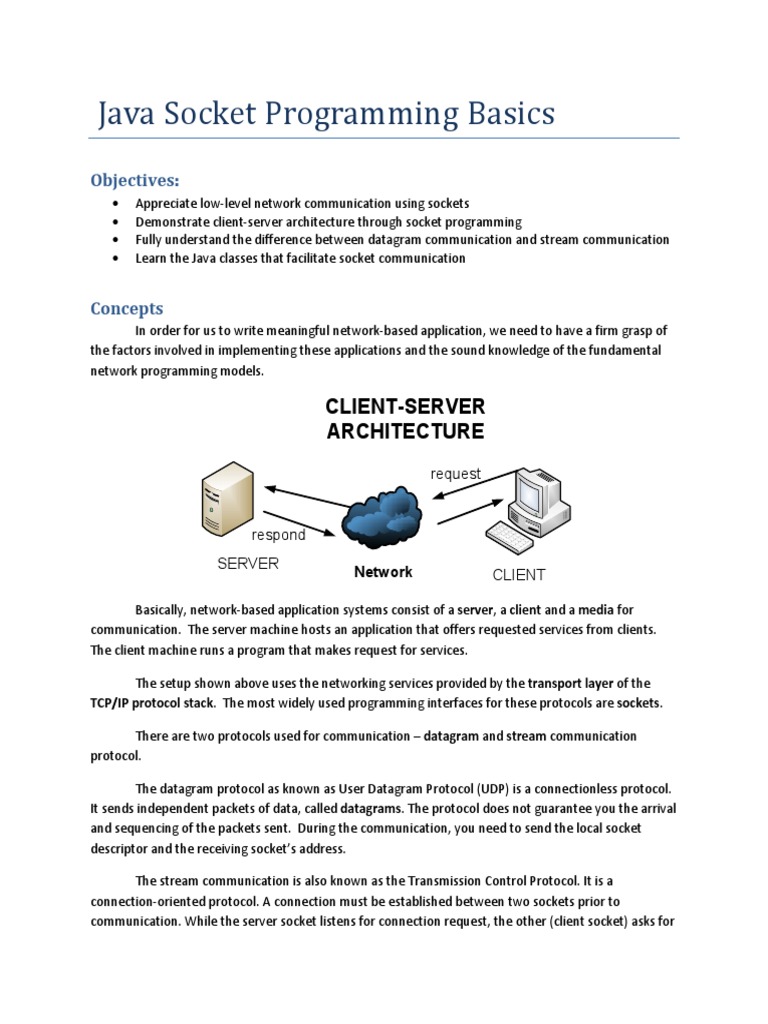 Java Socket Programming Basics PDF | PDF | Domain Name System | Network ... Java Socket Programming Basics PDF | PDF | Domain Name System | Network ...