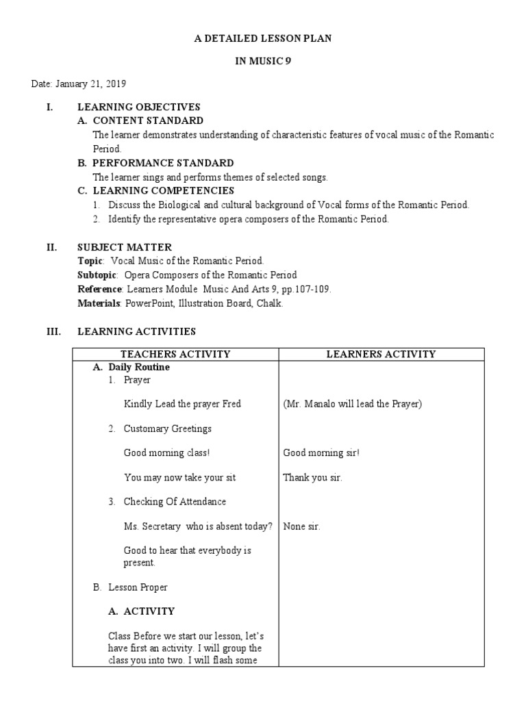 Romantic Opera Composers Lesson Plan | PDF | Giuseppe Verdi | Opera