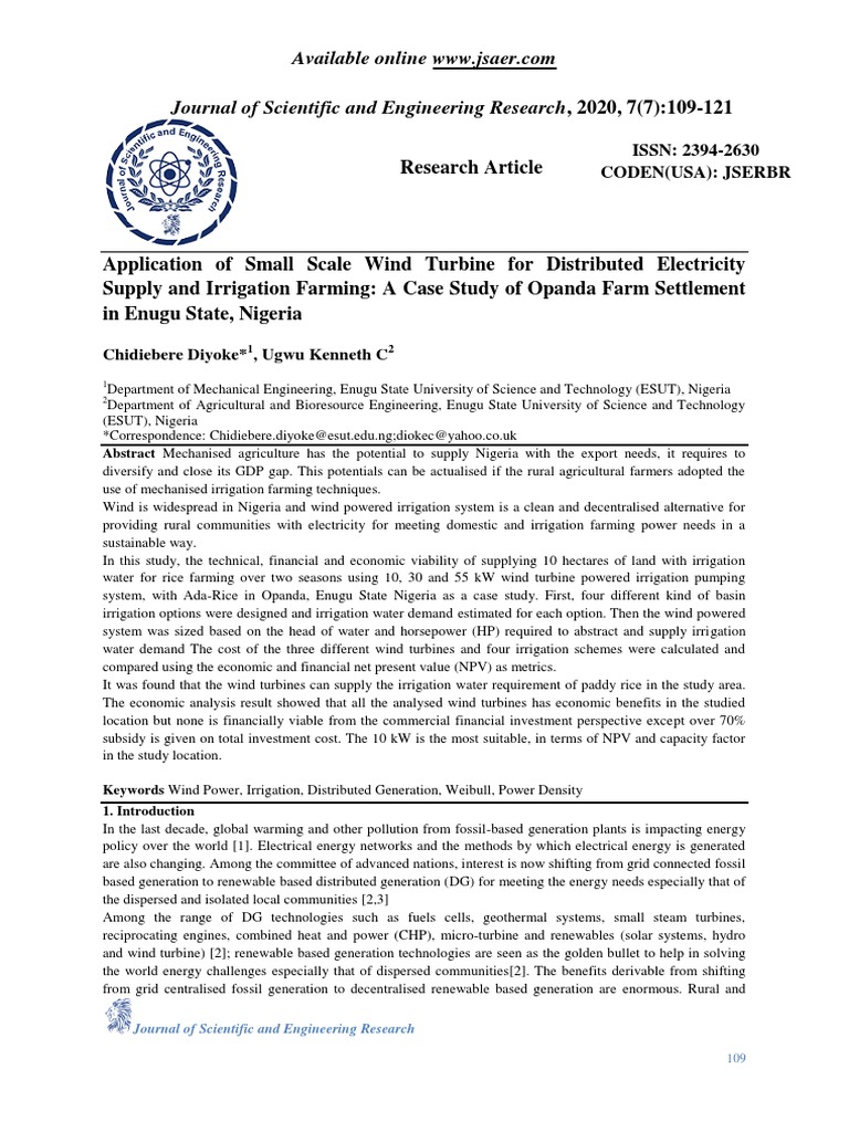 Research Article: Journal of Scientific and Engineering Research, 2020 ...