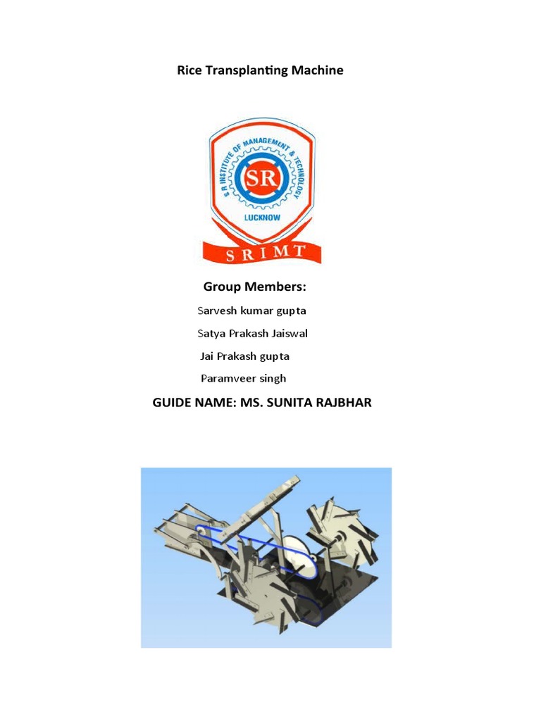 Rice Transplanting Machine Design Guide | PDF | Rice | Plant Nursery