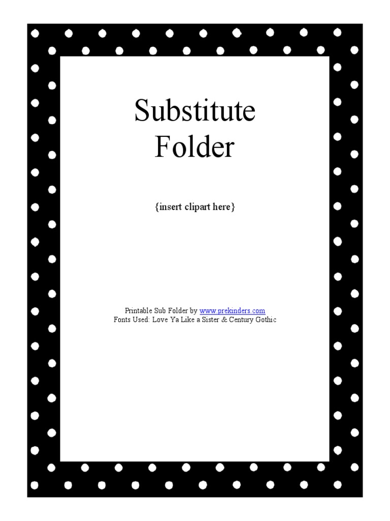 Substitute Folder: (Insert Clipart Here) | PDF
