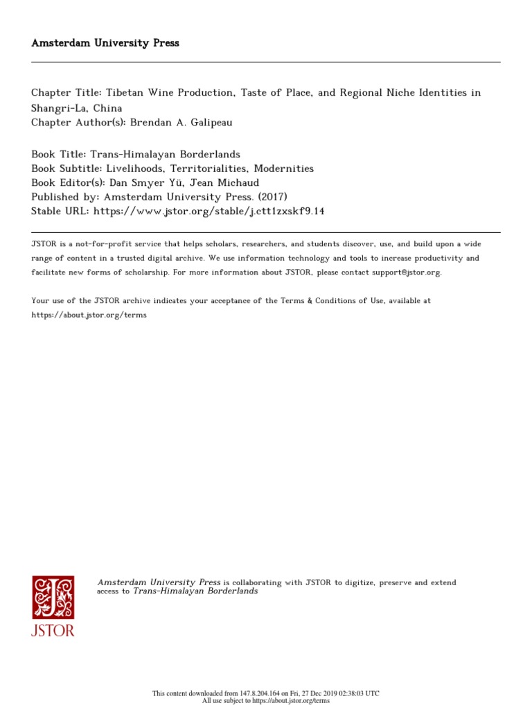 Tibetan Wine Production | PDF | Vineyard | Wine
