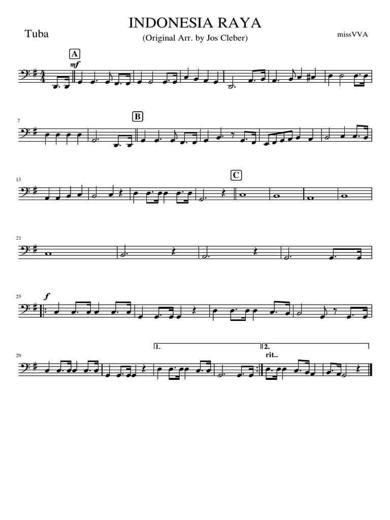 Indonesia Raya: (Original Arr. by Jos Cleber) | PDF