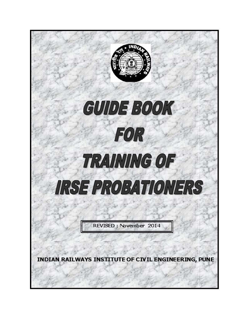Guide Book For Training of IRSE Probationers | PDF | Track (Rail ...