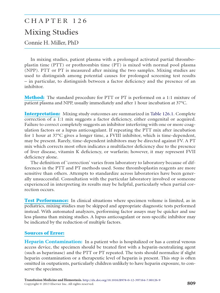 Mixing Studies | PDF | Blood | Medicine