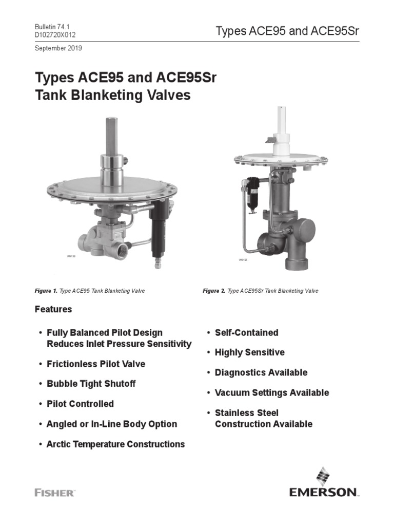 Types ACE95 and ACE95Sr Tank Blanketing Valves | PDF | Valve | Flow ...