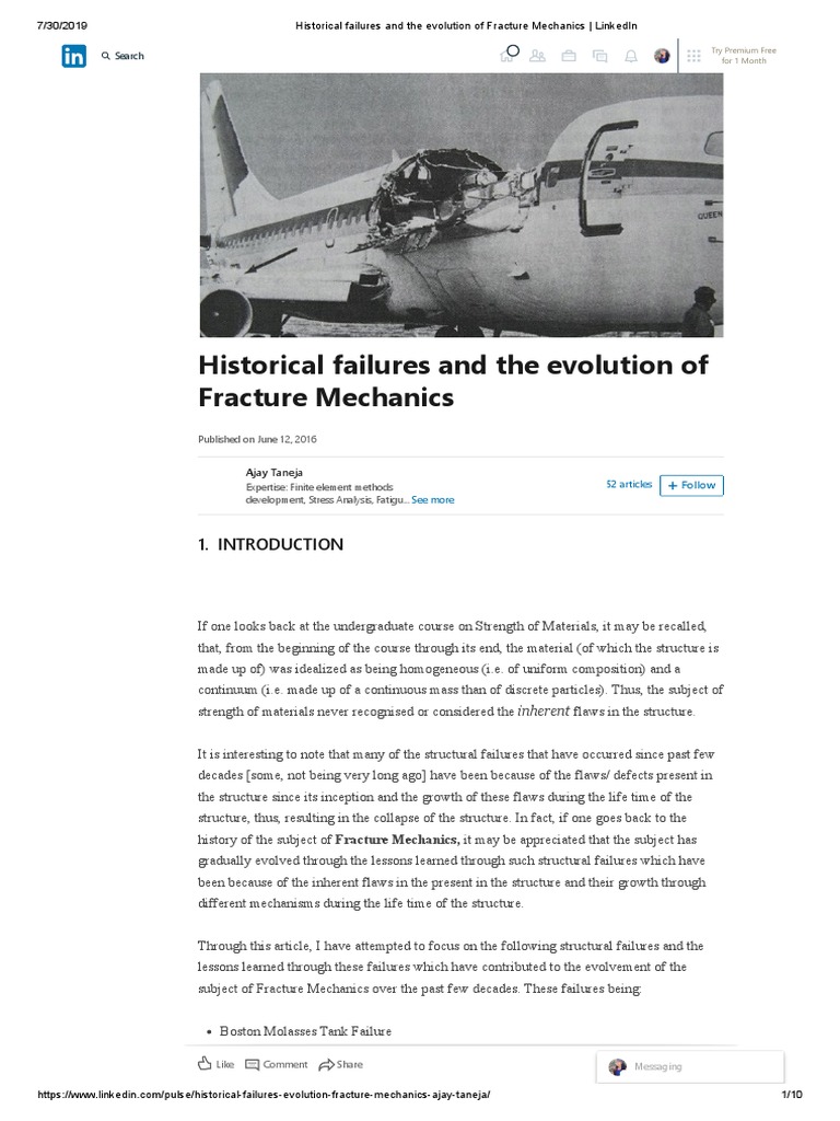 Historical Failures and The Evolution of Fracture Mechanics - LinkedIn ...