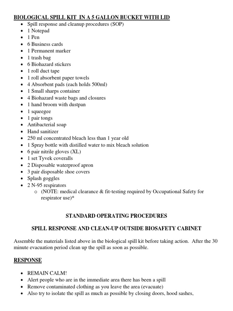 Biological Spill Clean Up | PDF | Sterilization (Microbiology) | Prevention